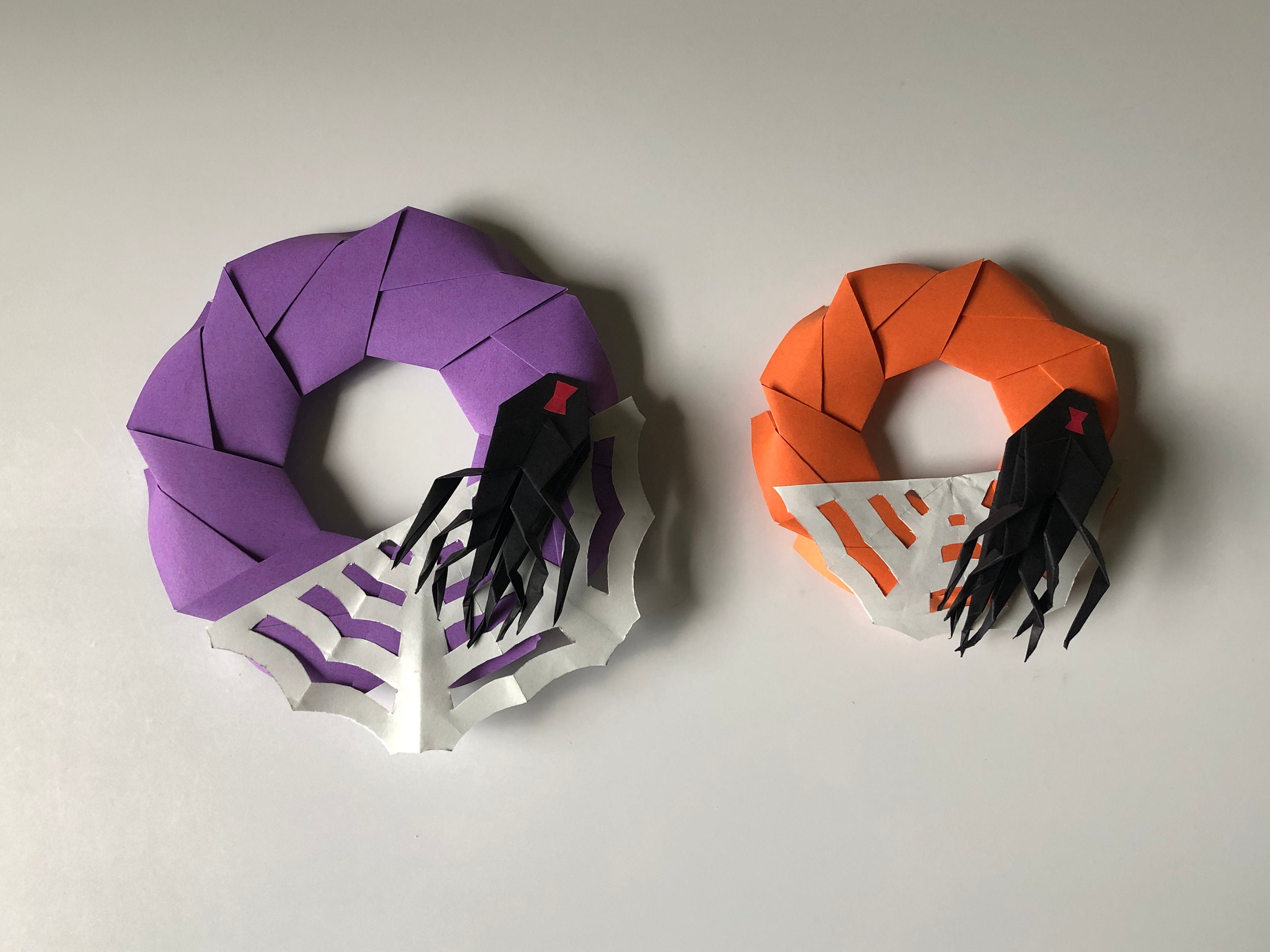 Halloween Spider Ornament Door Hanger Origami black Widow, Purple ...