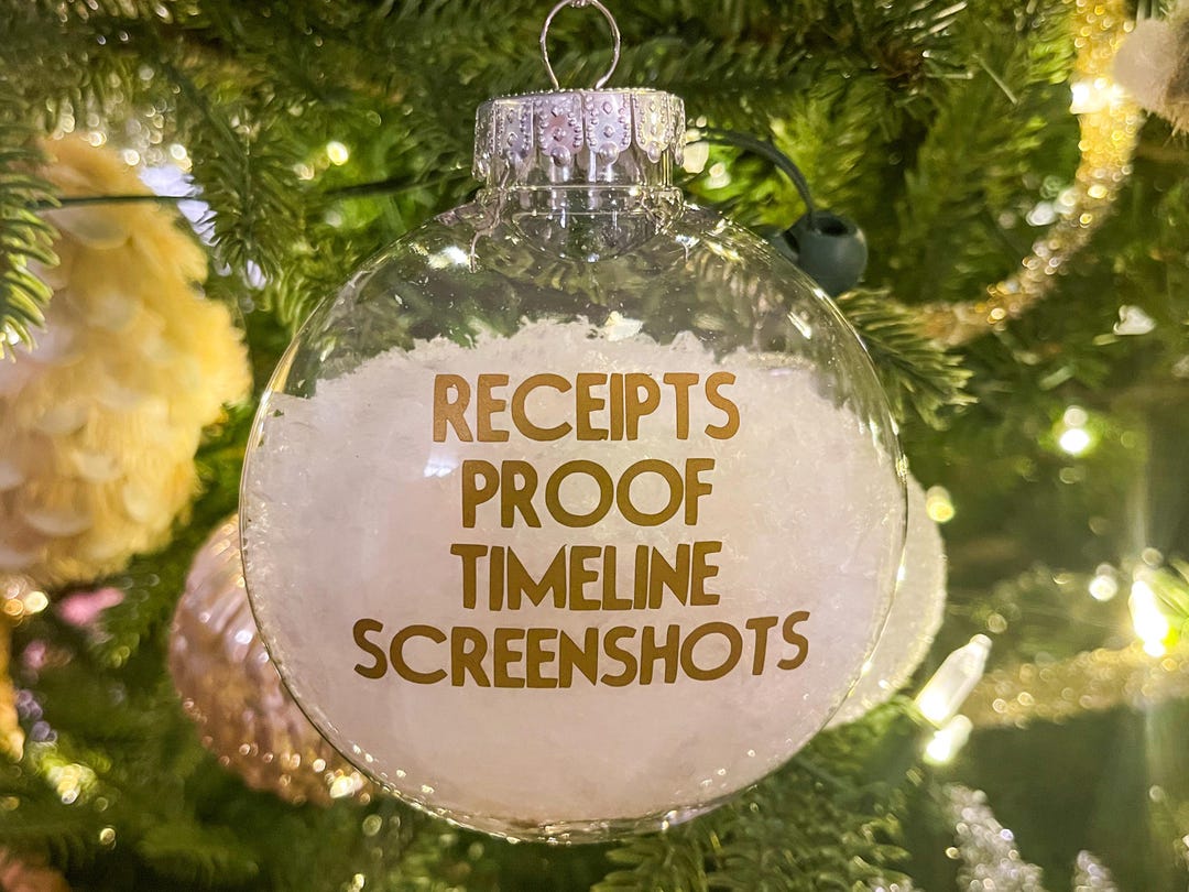 Receipts Proof Timeline Screenshots Christmas Ornament - Etsy