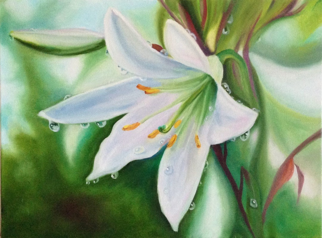 Flower Painting Lily Original Art Floral Original Canvas Painting ...