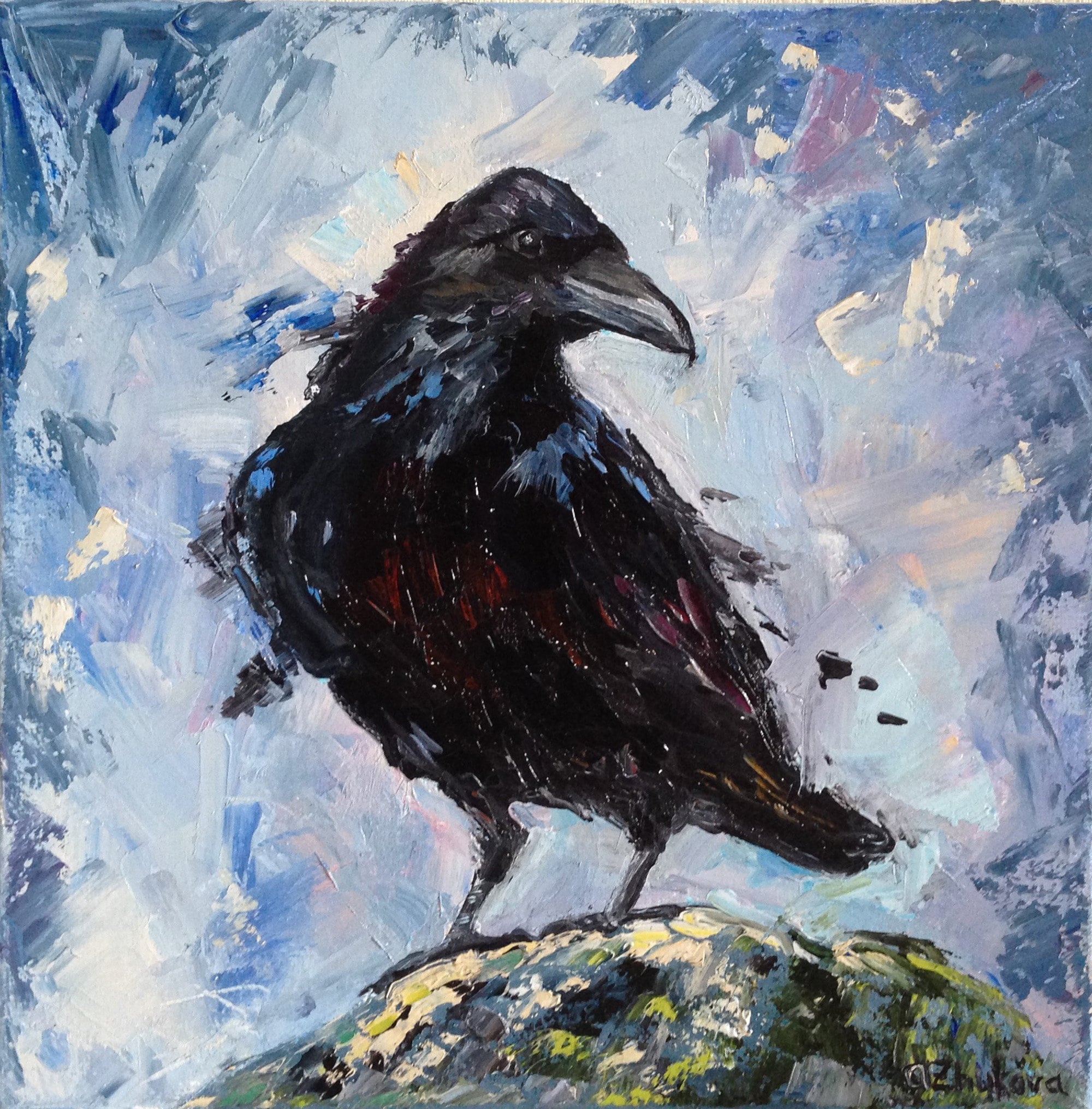 Abstract Crow Painting