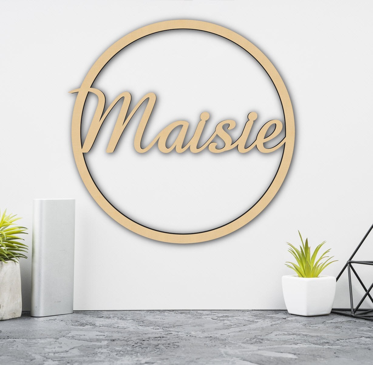 Happy Birthday Wooden Name Hoop Circle Sign Wall Plaque Wood | Etsy UK