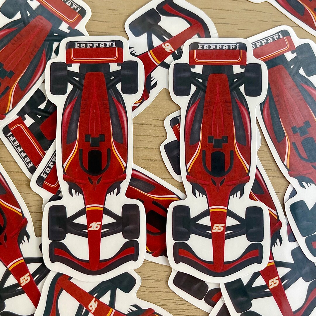 Formula One Ferrari 2024 Car Sticker, Charles Leclerc Sticker, Carlos ...