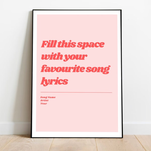 Lyric Poster - Etsy UK
