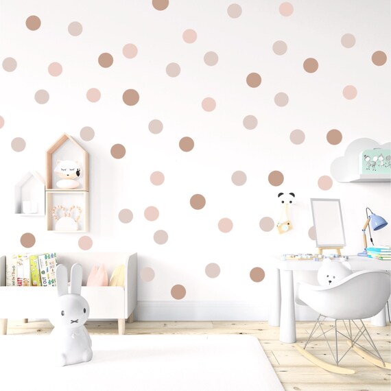 Boho Polka Dot Wall Decals Neutral Polka Dot Wall Vinyls - Etsy