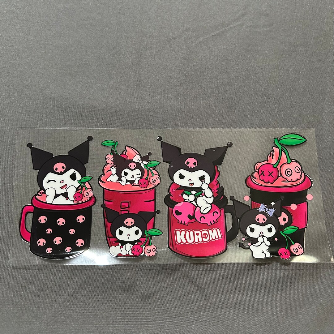 UV DTF Wrap Kawaii Bunny Kuromi Cherry Wrap for 16oz Glass - Etsy