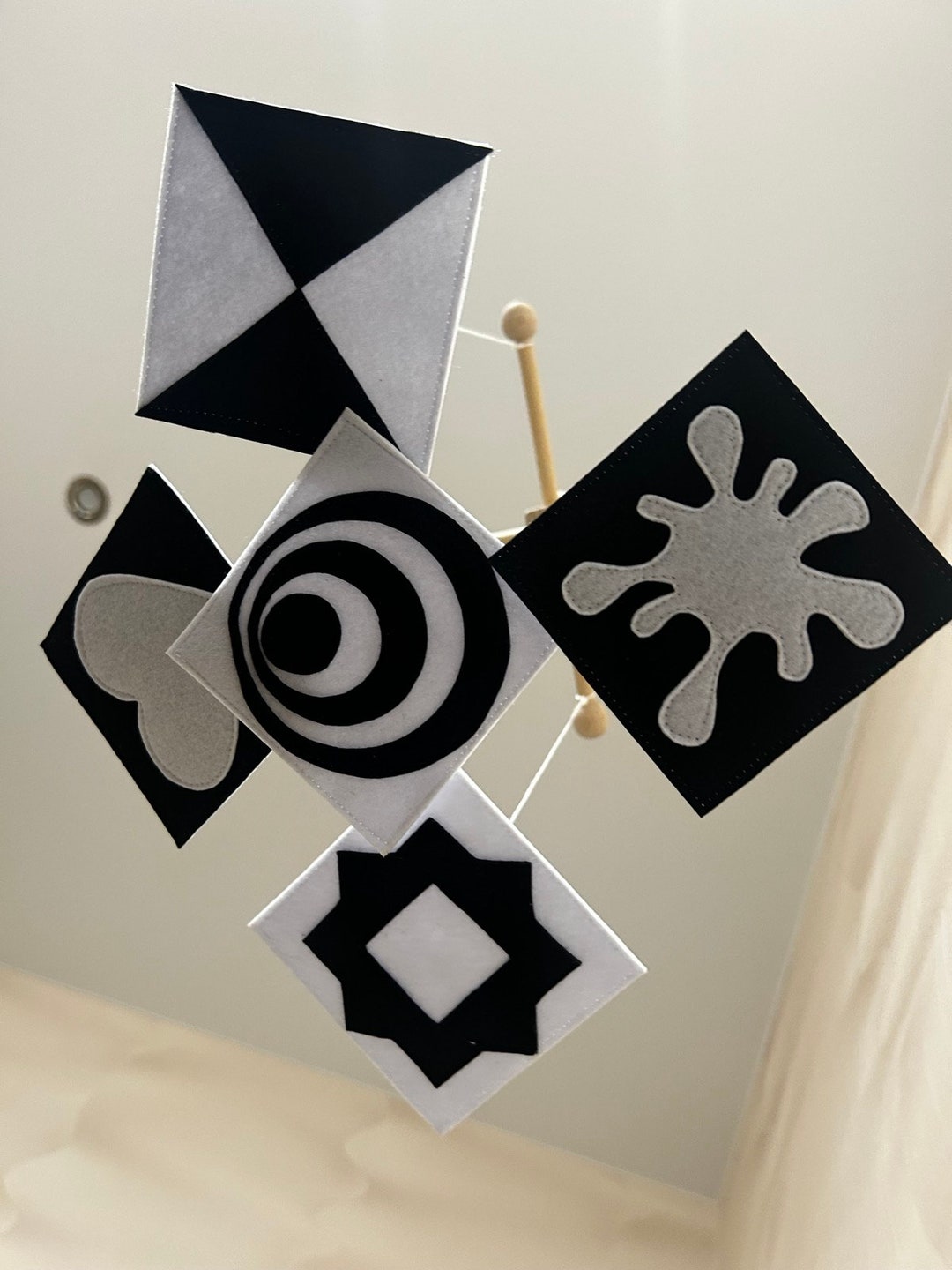 Black and White Baby Mobile High Contrast Baby Mobile High Contrast ...