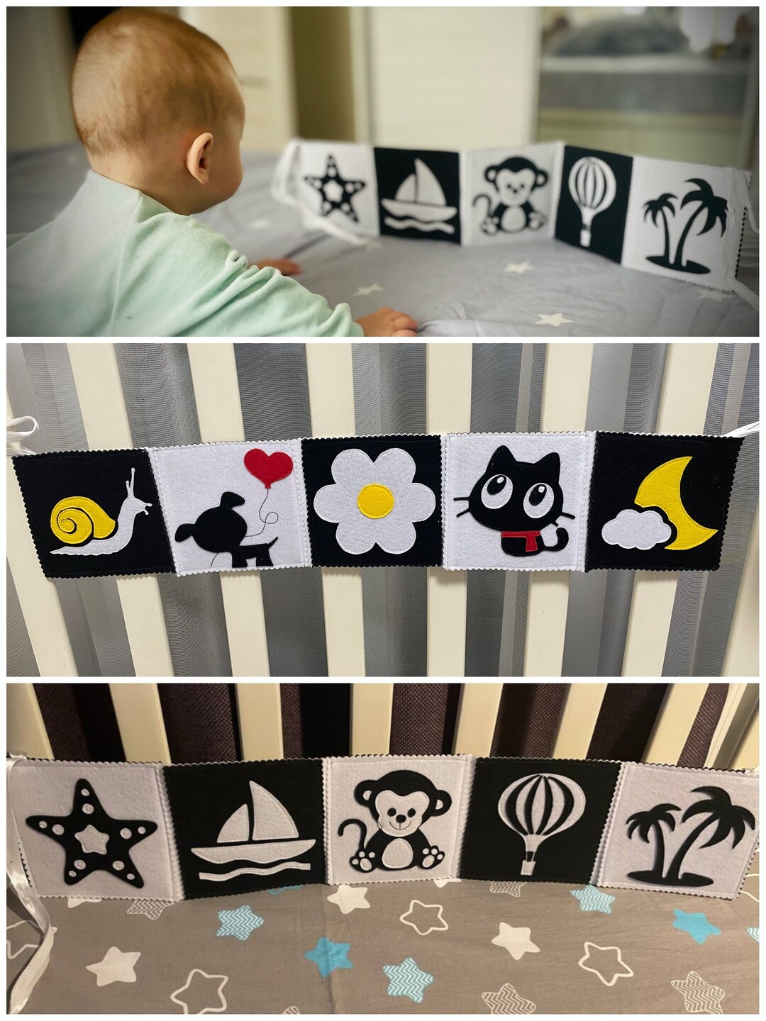 Black and White Baby Book Montessori Newborn High Contrast Baby Baby ...