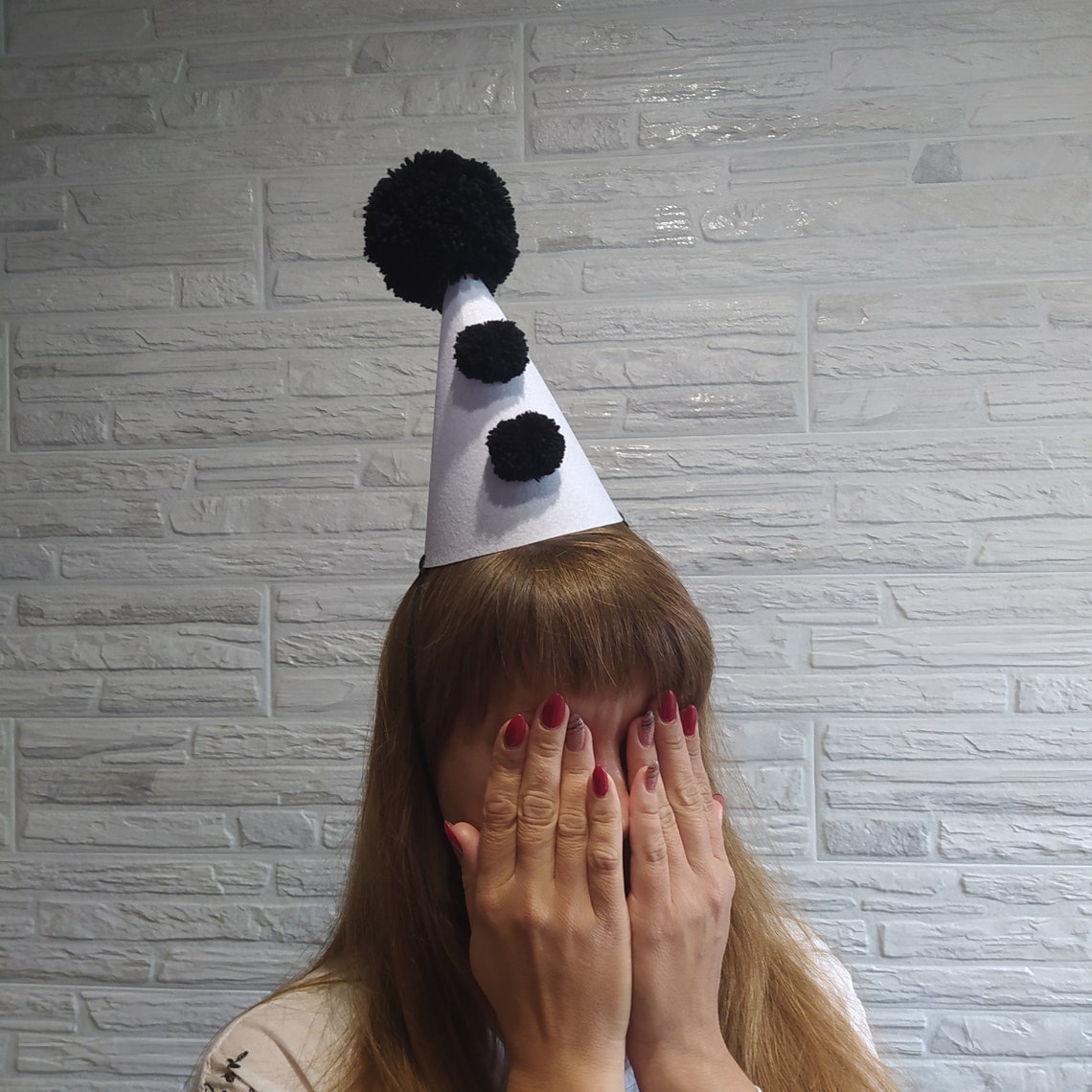 Pierrot Costume Pierrot Hat Clown Costume Clown Hat Black and White Hat ...