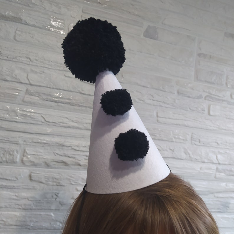 Pierrot Costume Pierrot Hat Clown Costume Clown Hat Black and White Hat ...