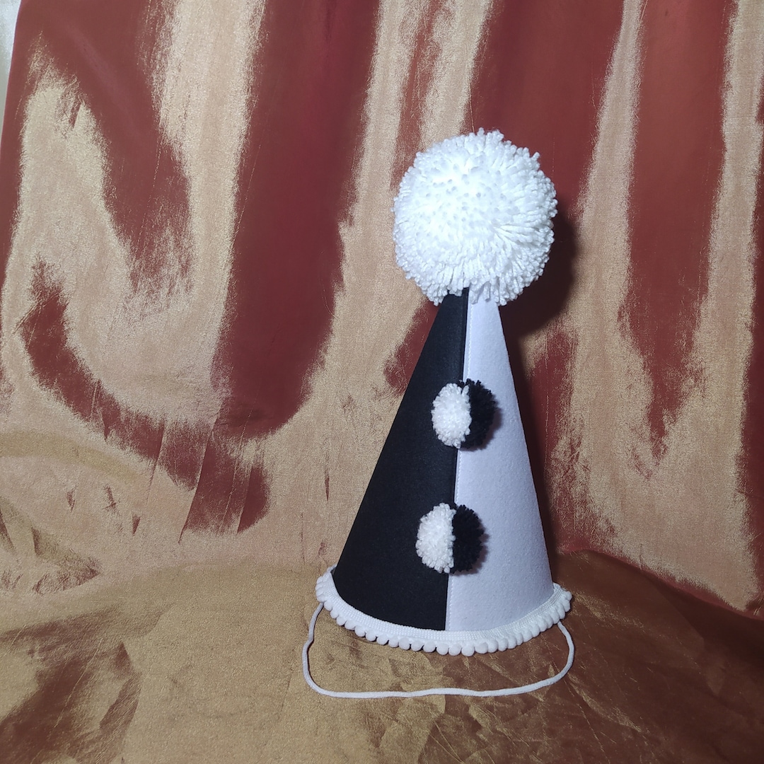 Black and White Clown Costume Clown Hat Clown Costume Pierrot Hat ...