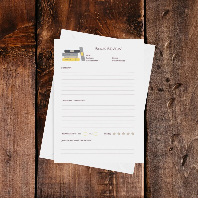 Book Review Printable Worksheet | At-home and In-class Reading Book ...