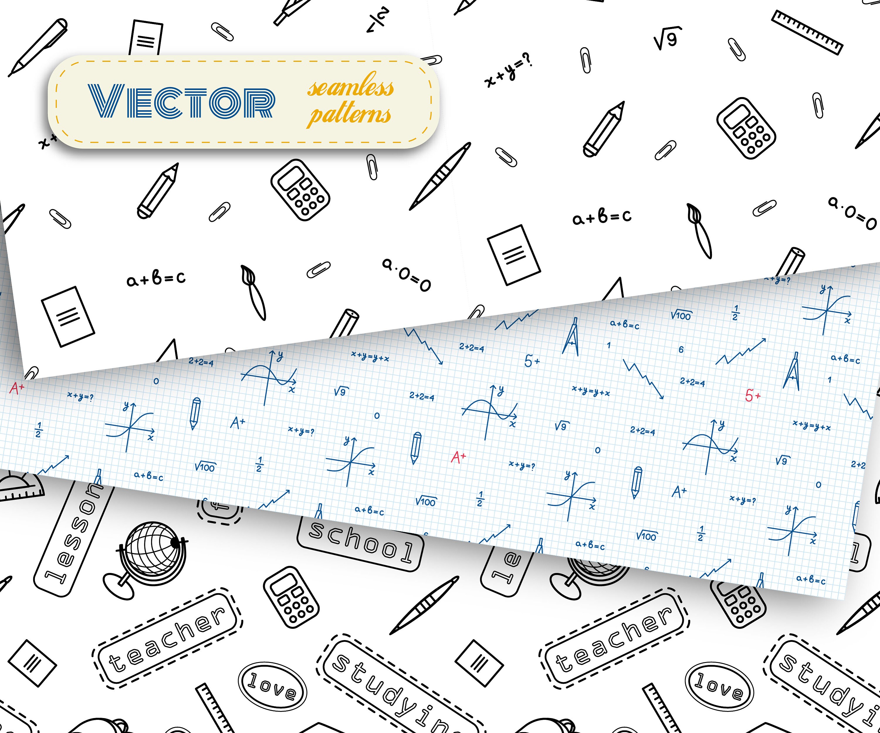 School Digital Paper Pack Vector School Paper - Etsy