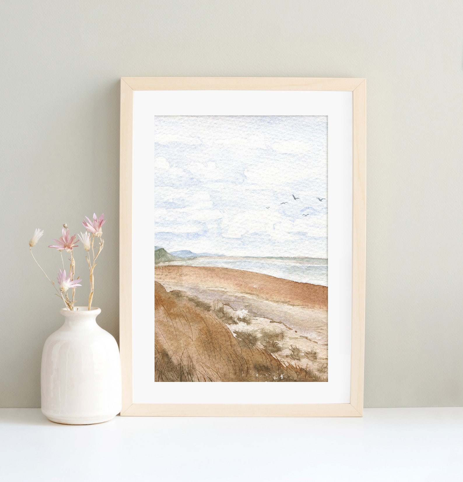 Watercolor Landscape Clipart Seascape Clip Art Mountains - Etsy