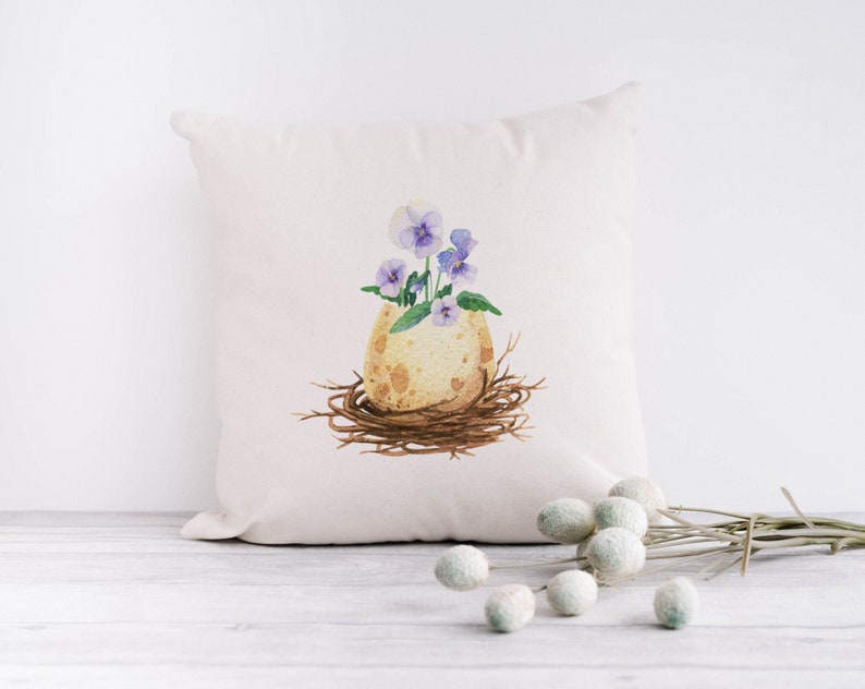 Watercolor Easter Egg Clipart Spring Floral Nest Clip Art | Etsy