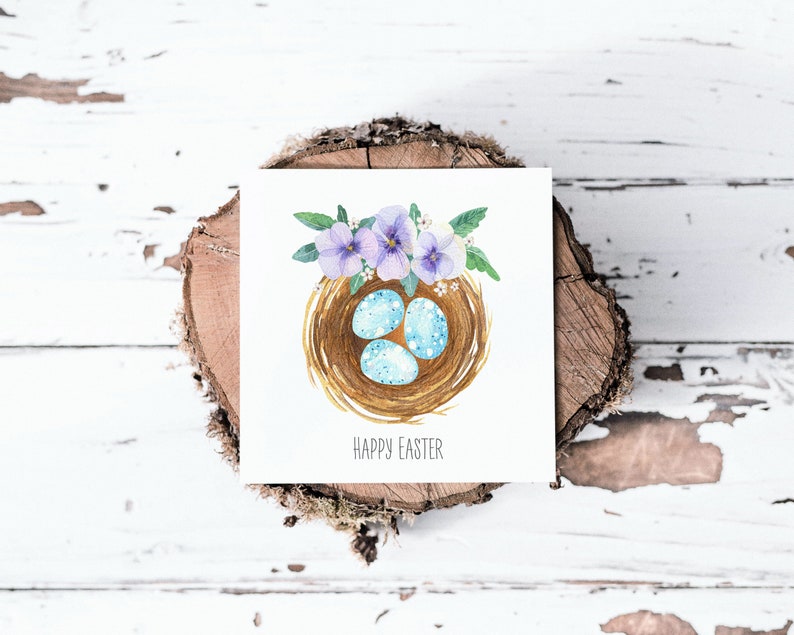 Watercolor Easter Egg Clipart Spring Floral Nest Clip Art | Etsy