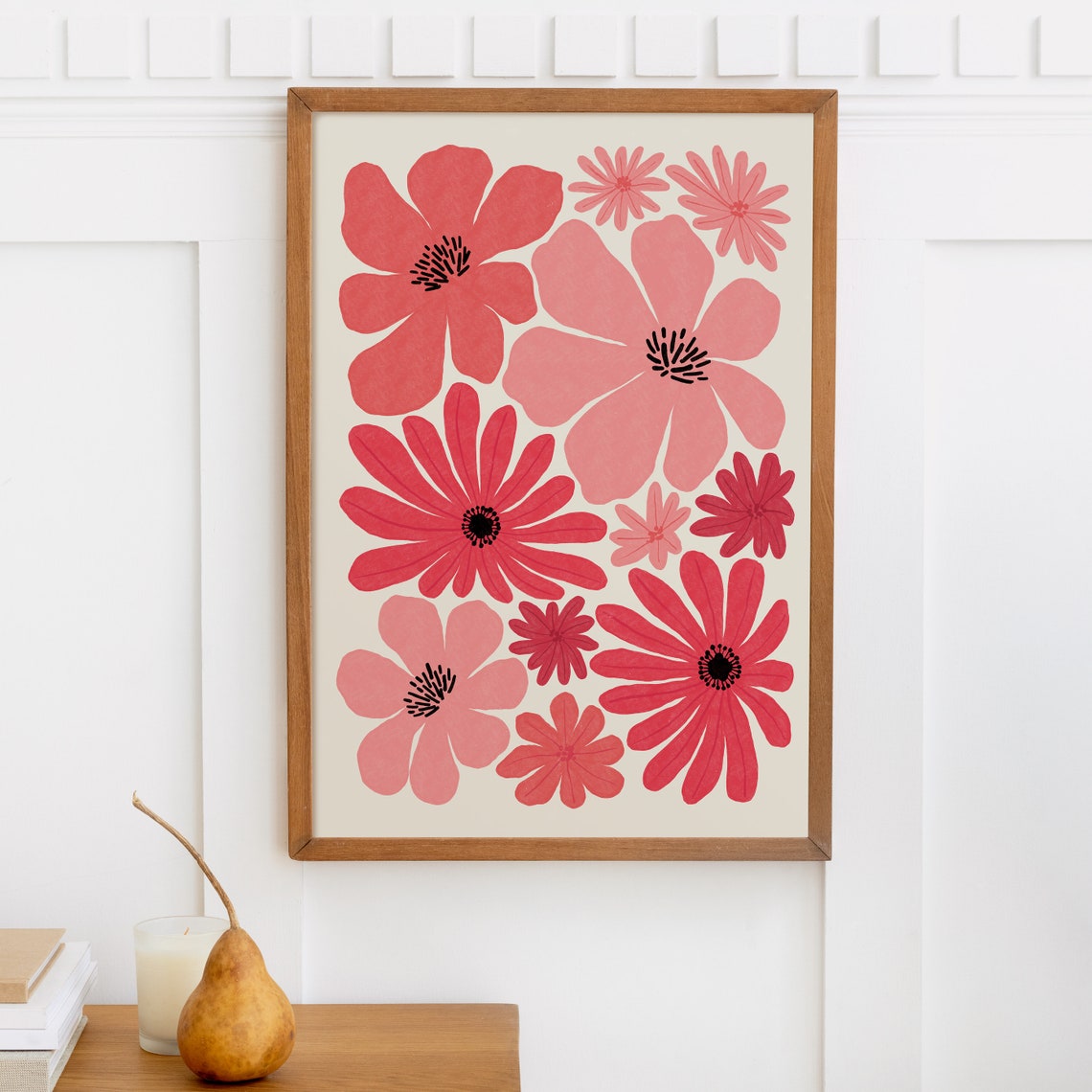 Floral Wall Art Printable Wall Art Flower Print Pink Wall - Etsy