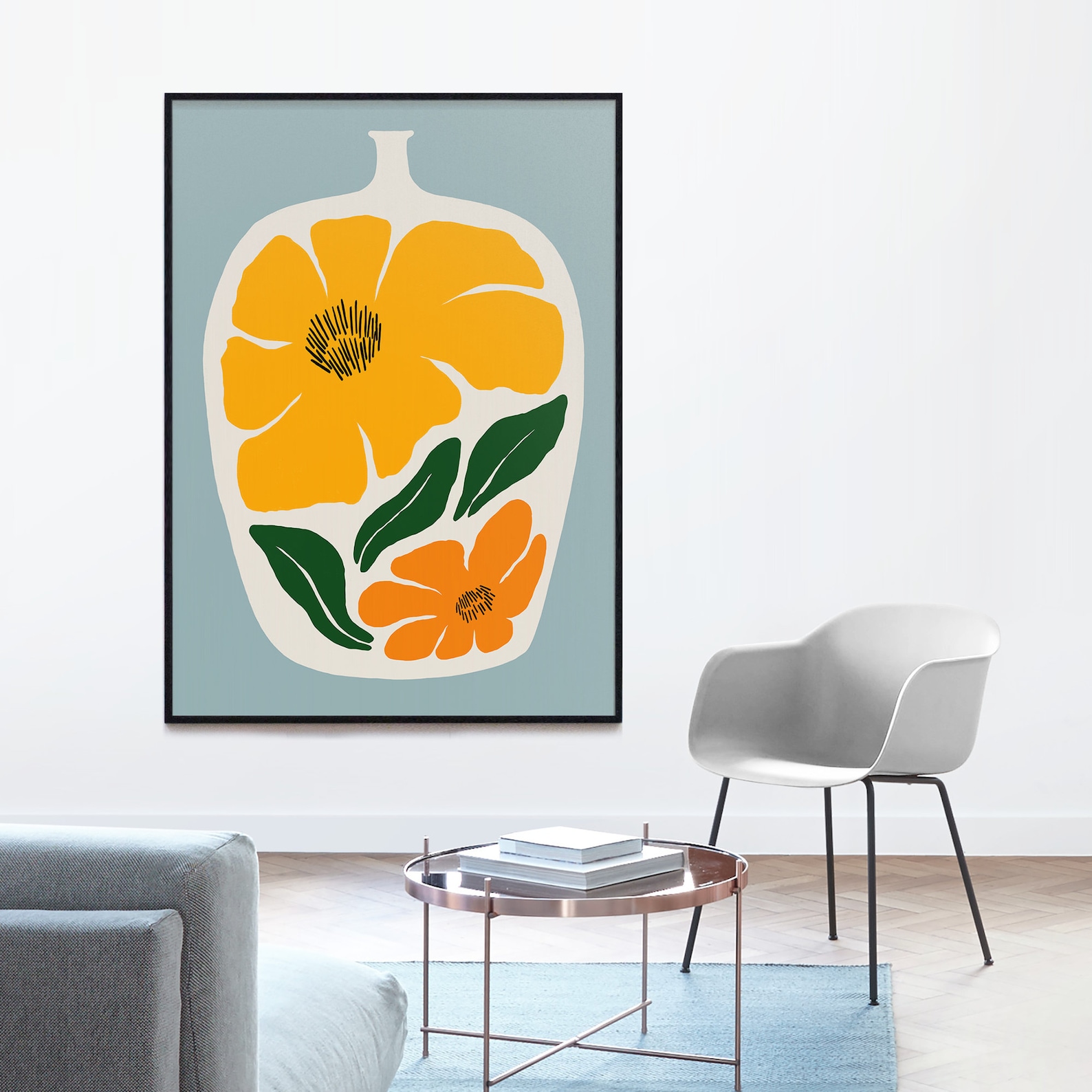 Floral Wall Art Vase Wall Art Abstract Floral Art Flower | Etsy