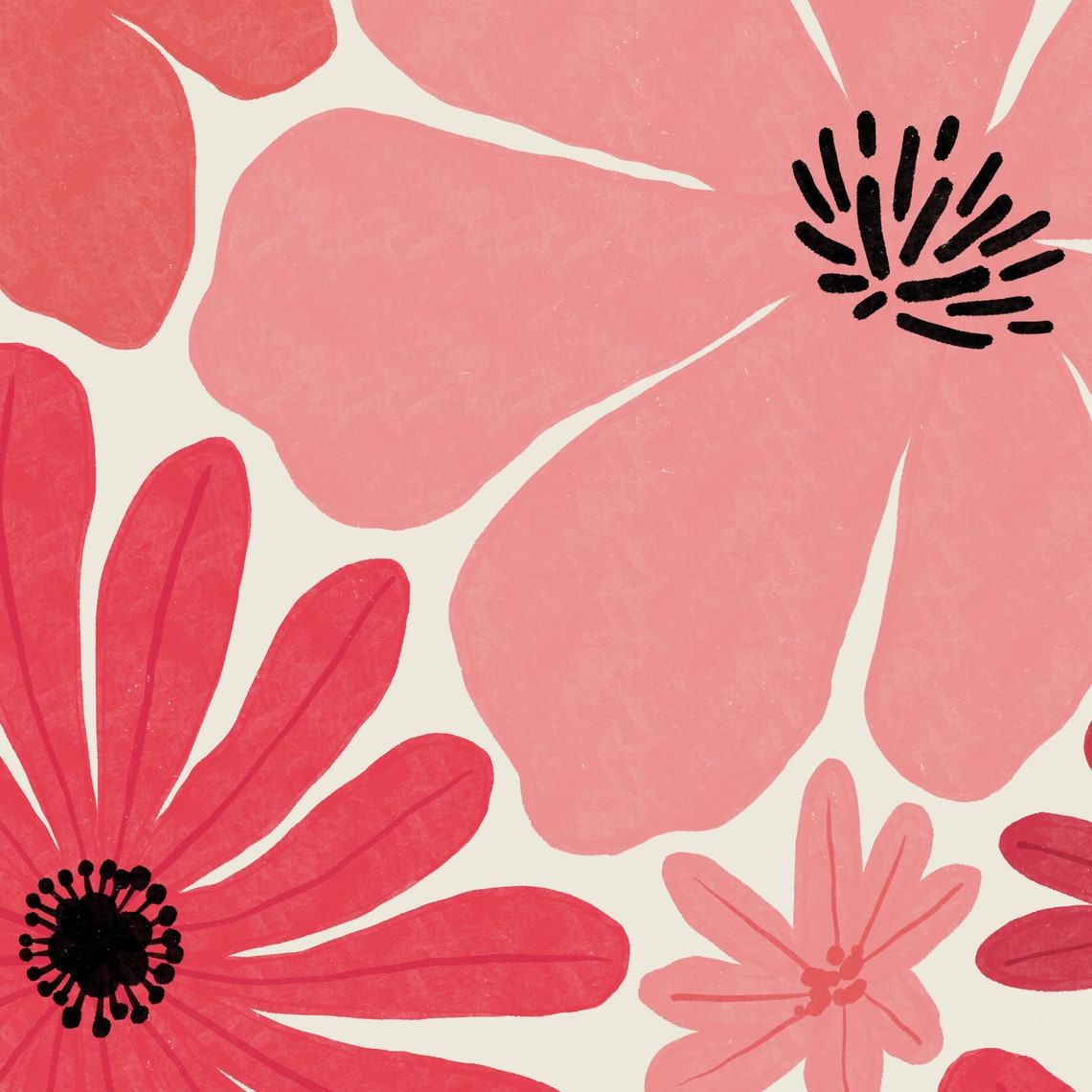 Floral Wall Art Printable Wall Art Flower Print Pink Wall - Etsy