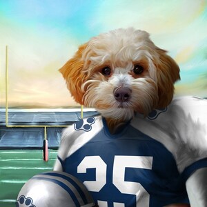 Dallas Football Team Pet Portrait American Football Fan Gift - Etsy
