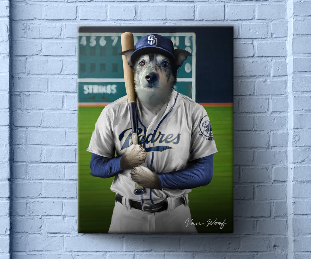 San Diego Padres Baseball Pet Portrait Sports Pet Baseball - Etsy