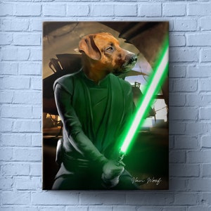 Bo-katan Kryze, Star Wars Custom Dog Portrait, Pet Portrait Jedi, Baby ...