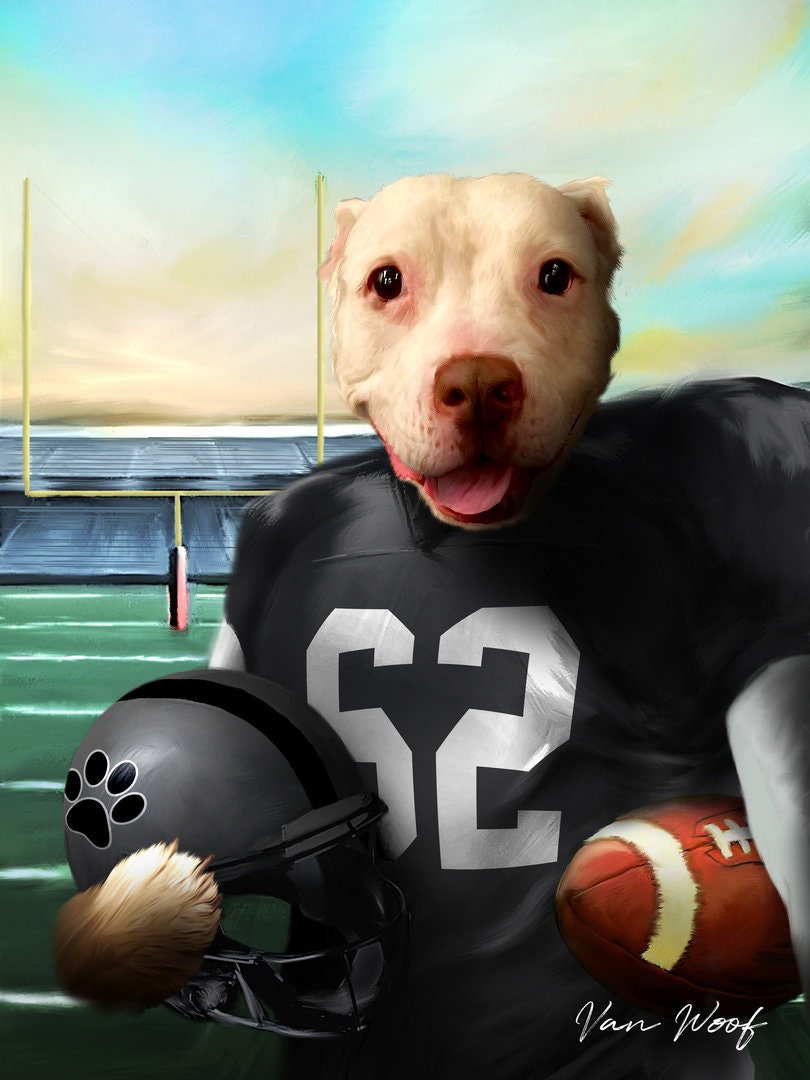 Las Vegas Football Team Pet Portrait, American Football Poster