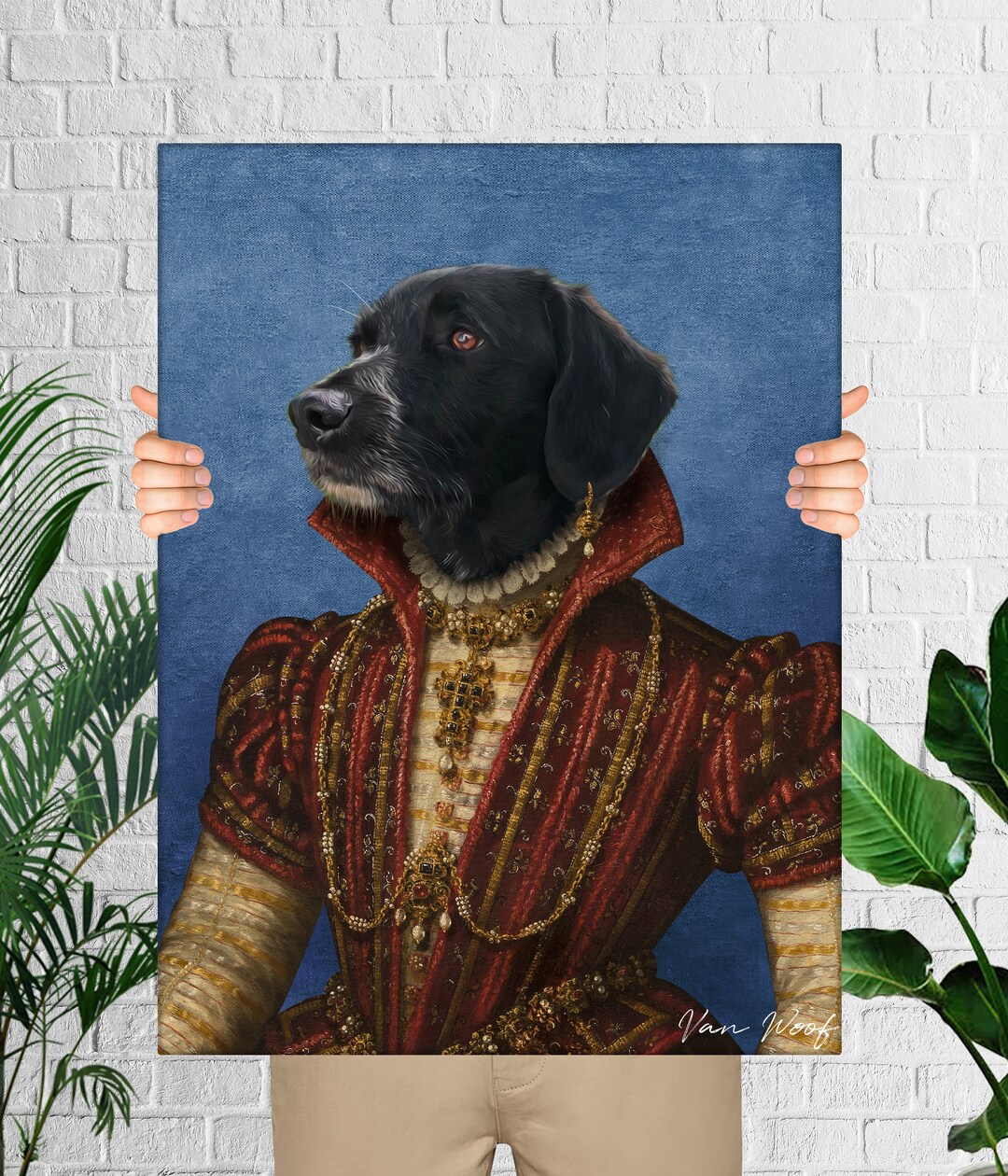Female Royal, Custom Female Dog Portrait, Girl Pet Portrait ...