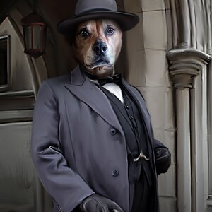 Inspector Poirot, Custom Dog Portrait, Funny Custom Dog Canvas Art ...