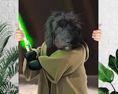 Pet Portrait Jedi Custom Pet Portrait Star Wars Custom Dog - Etsy