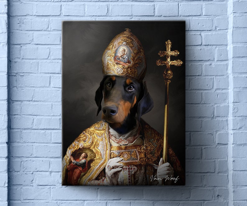 The Pope Regal Custom Dog Portrait Pet Painting Pet - Etsy
