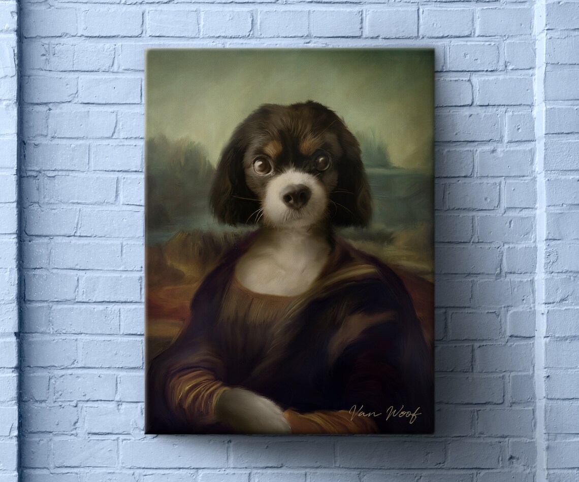 Mona Lisa Regal Custom Dog Portrait Pet Painting Pet - Etsy