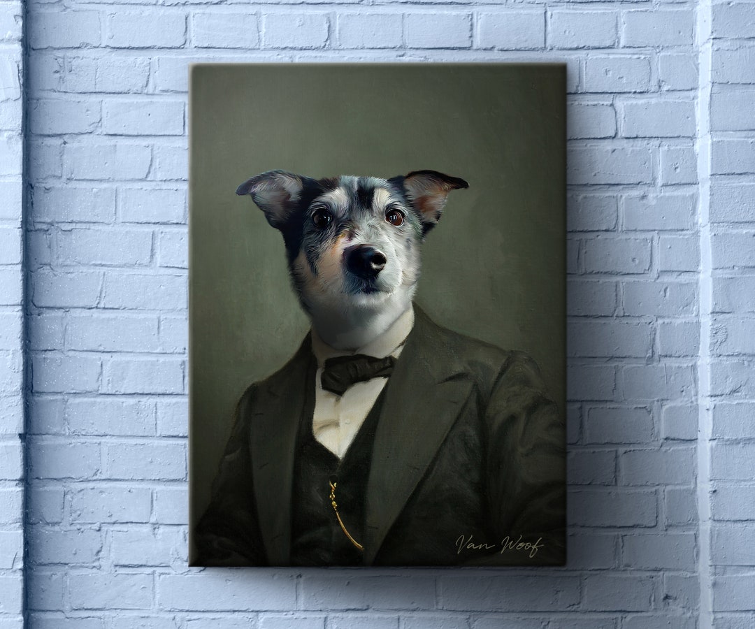 Abraham Lincoln, Custom Dog Portrait, Pet Painting, Pet Portrait Royal ...