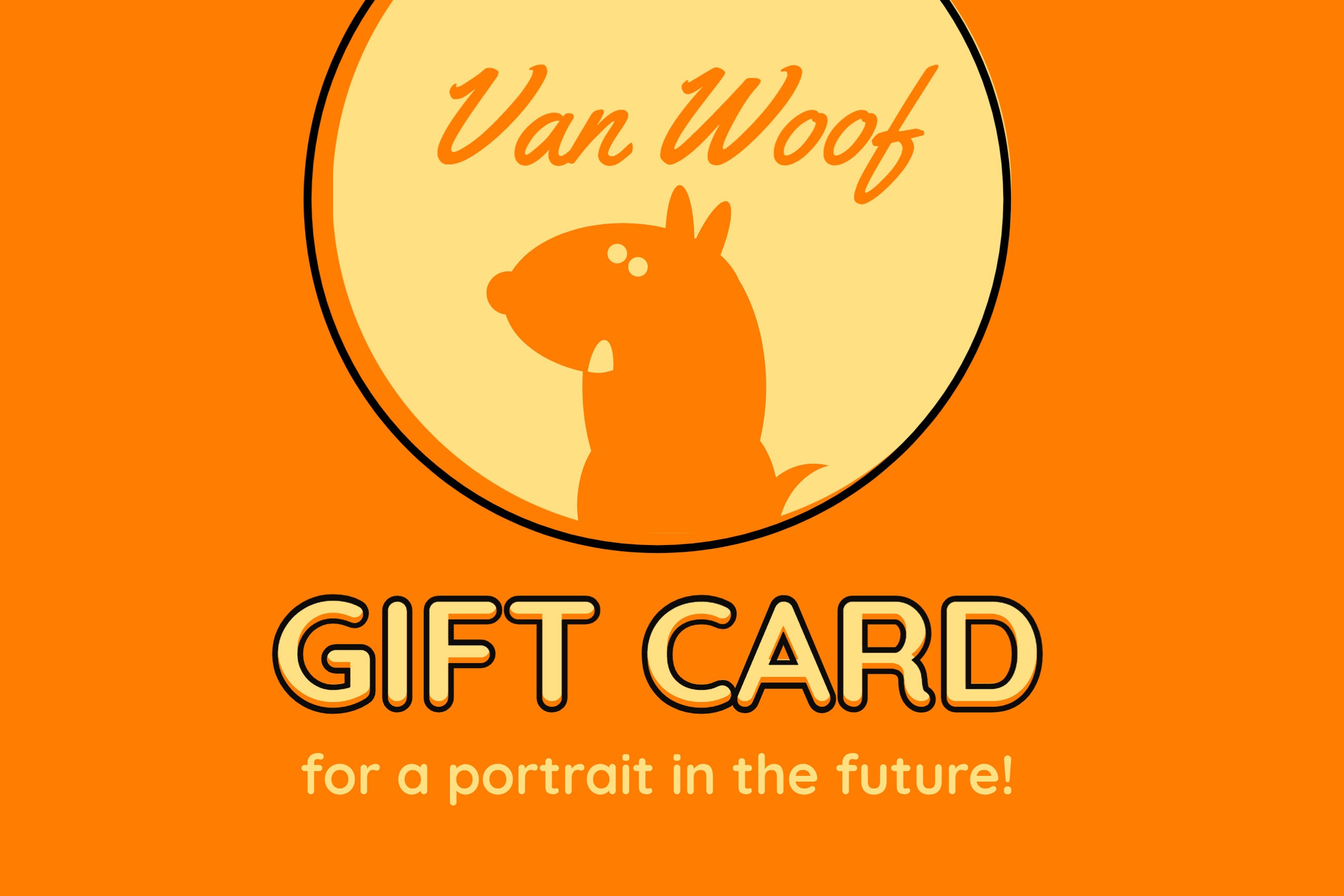 Digital Gift Certificate for Van Woof Custom Pet Portrait Store Gift ...