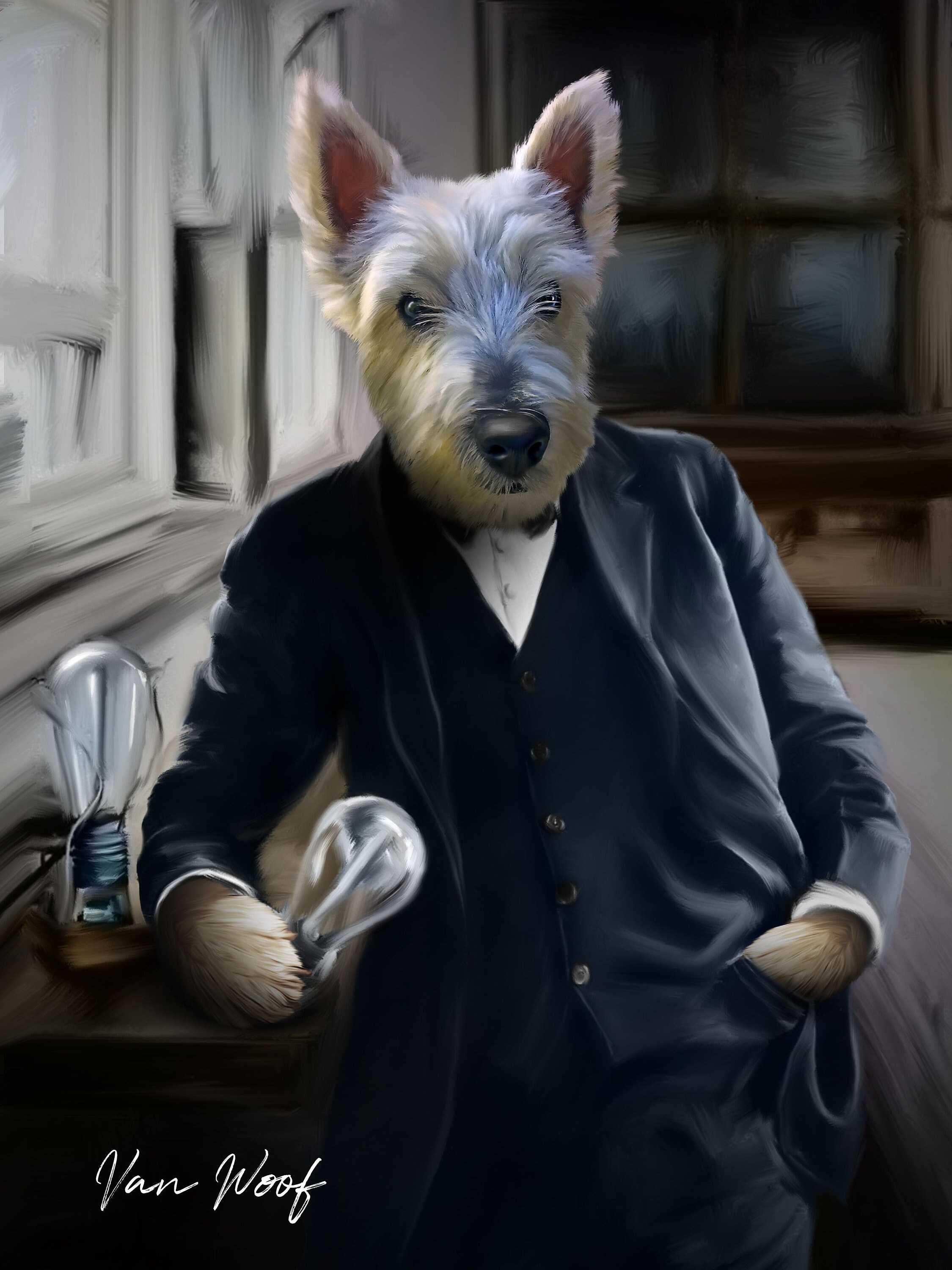 Thomas Edison Portrait, Genius Pet, Custom Dog Poster sold by Tring Tee ...