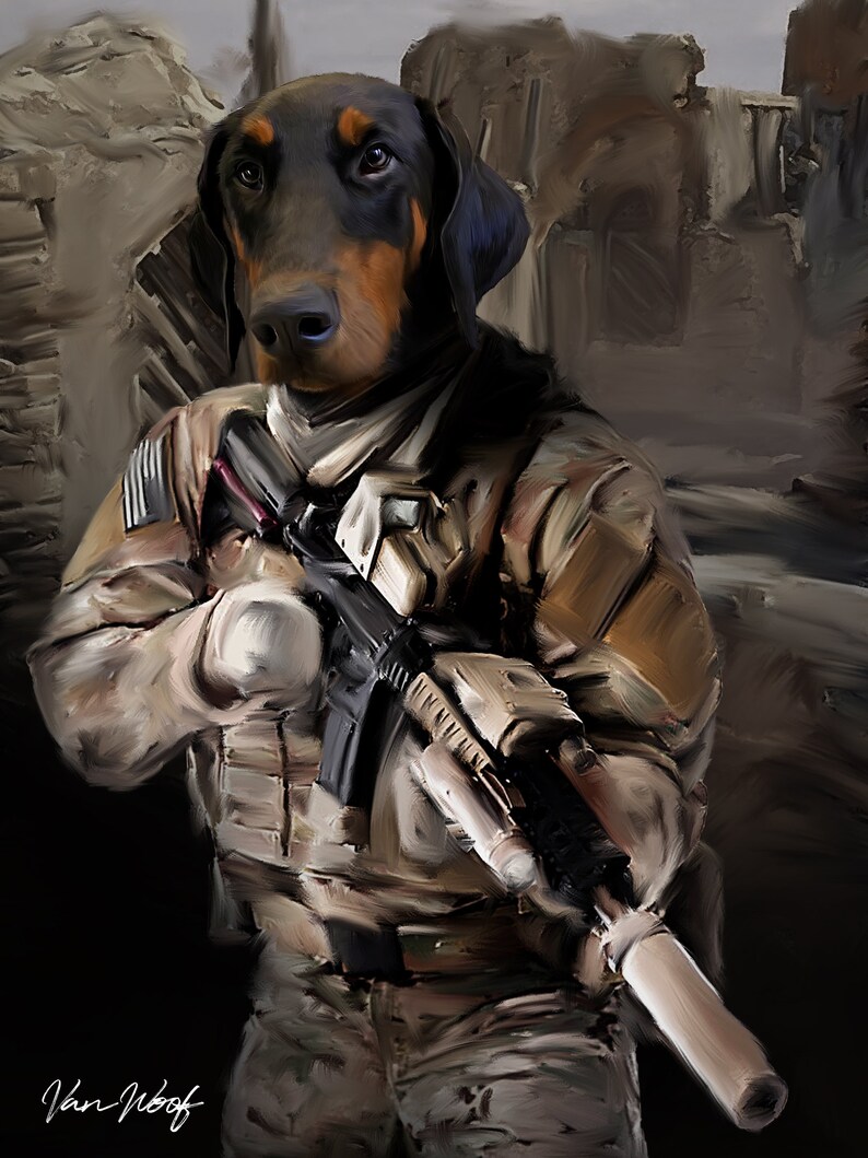Special Forces Dog Dog Portrait Dog Painting Pet Portrait - Etsy