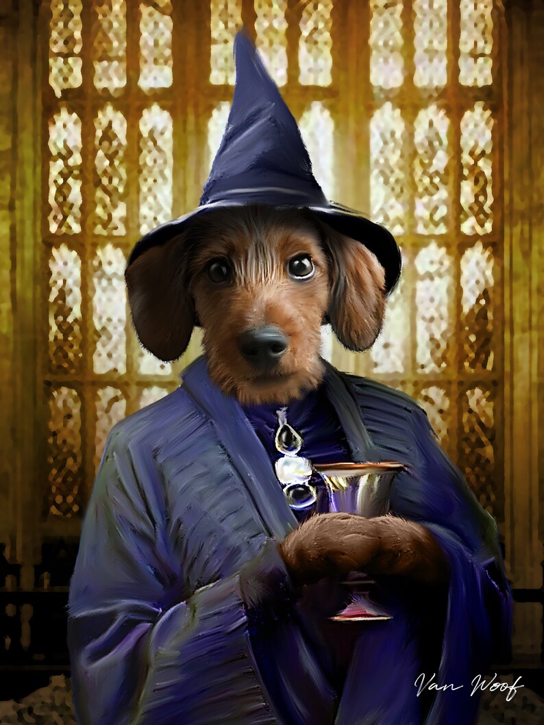 The Witch Custom Dog Portrait Dog Art Dog Gift Pet - Etsy