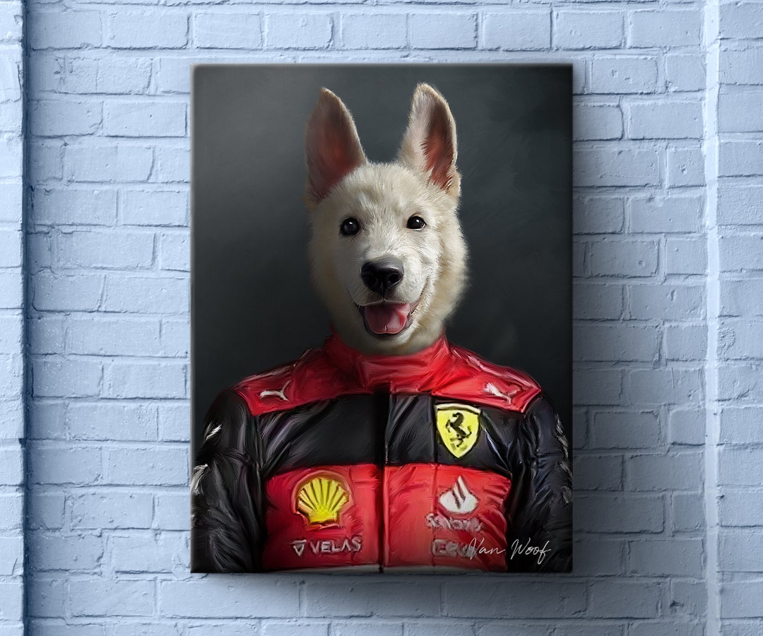 Furrari F1 Driver Team Pet Portrait Formula 1 Fan Gift Art - Etsy