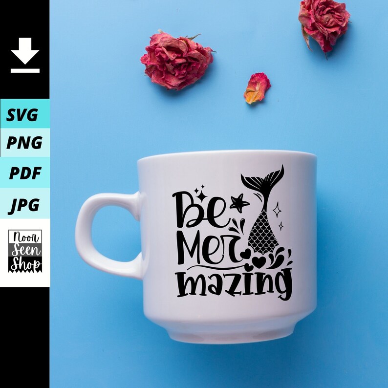 Mermaid Svg Be Mer-Mazing Svg Mermaid Tail svg Summer | Etsy