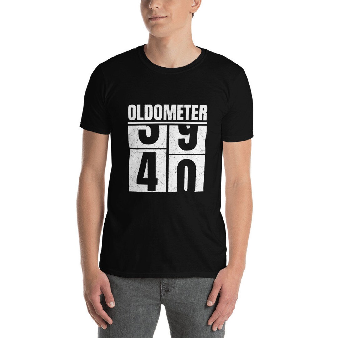 Oldometer 40 T-shirt, Funny 40 AF Mens, 40th Birthday Tee, Born in 1980 ...