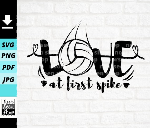Love at First Spike Svg File Volleyball Svg Funny Volleyball - Etsy
