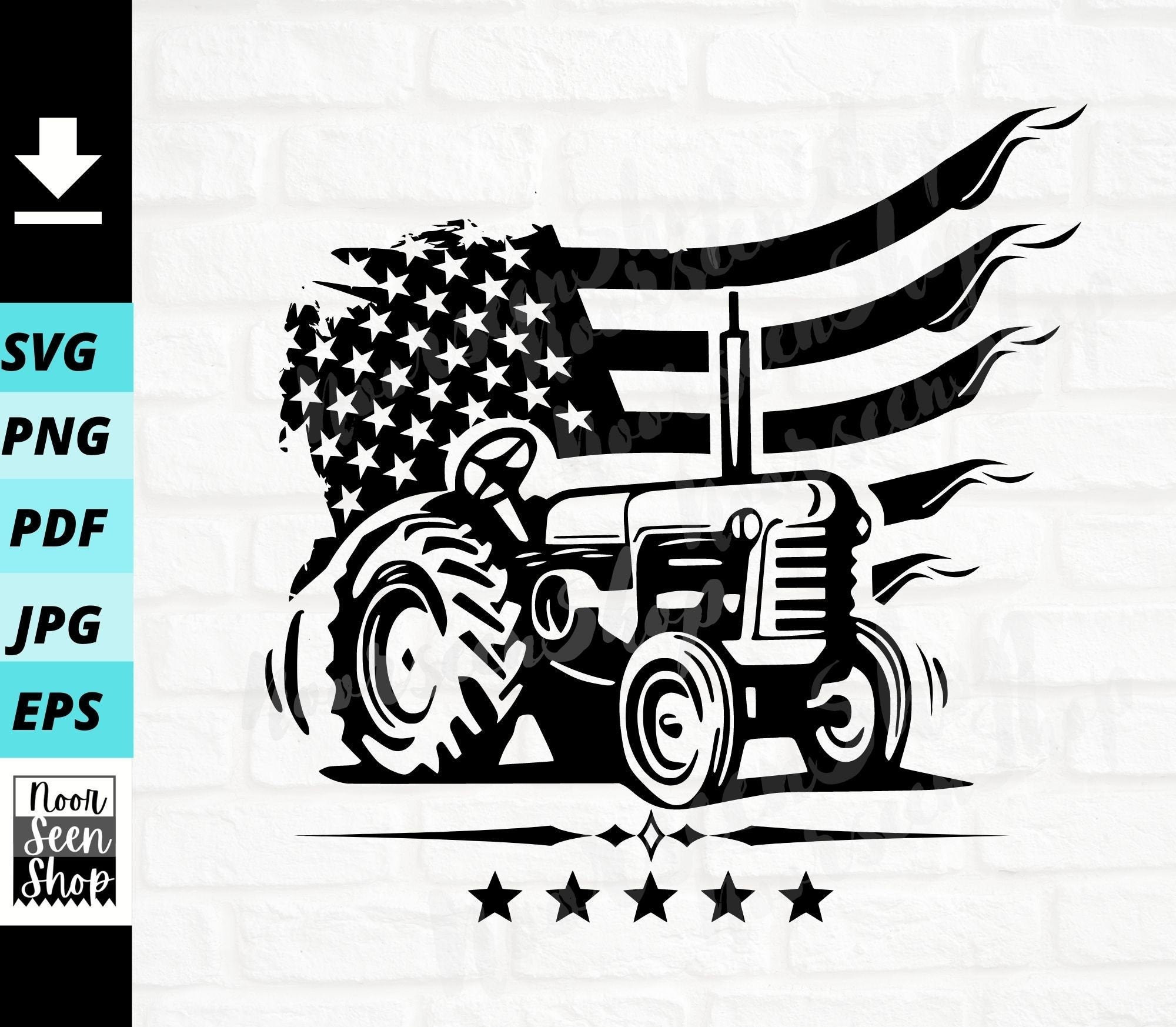USA Farm Tractor Svg American Flag Patriotic USA Farm Tractor | Etsy