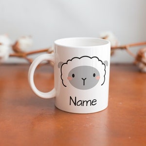 Personalized Sheep Mug With Name, Custom Name Mug, Sheep Children's Cup ...