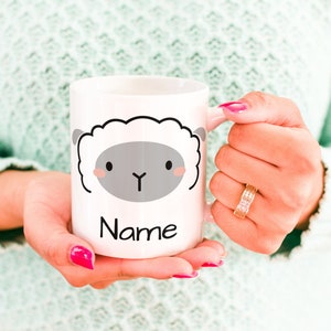 Personalized Sheep Mug With Name, Custom Name Mug, Sheep Children's Cup ...