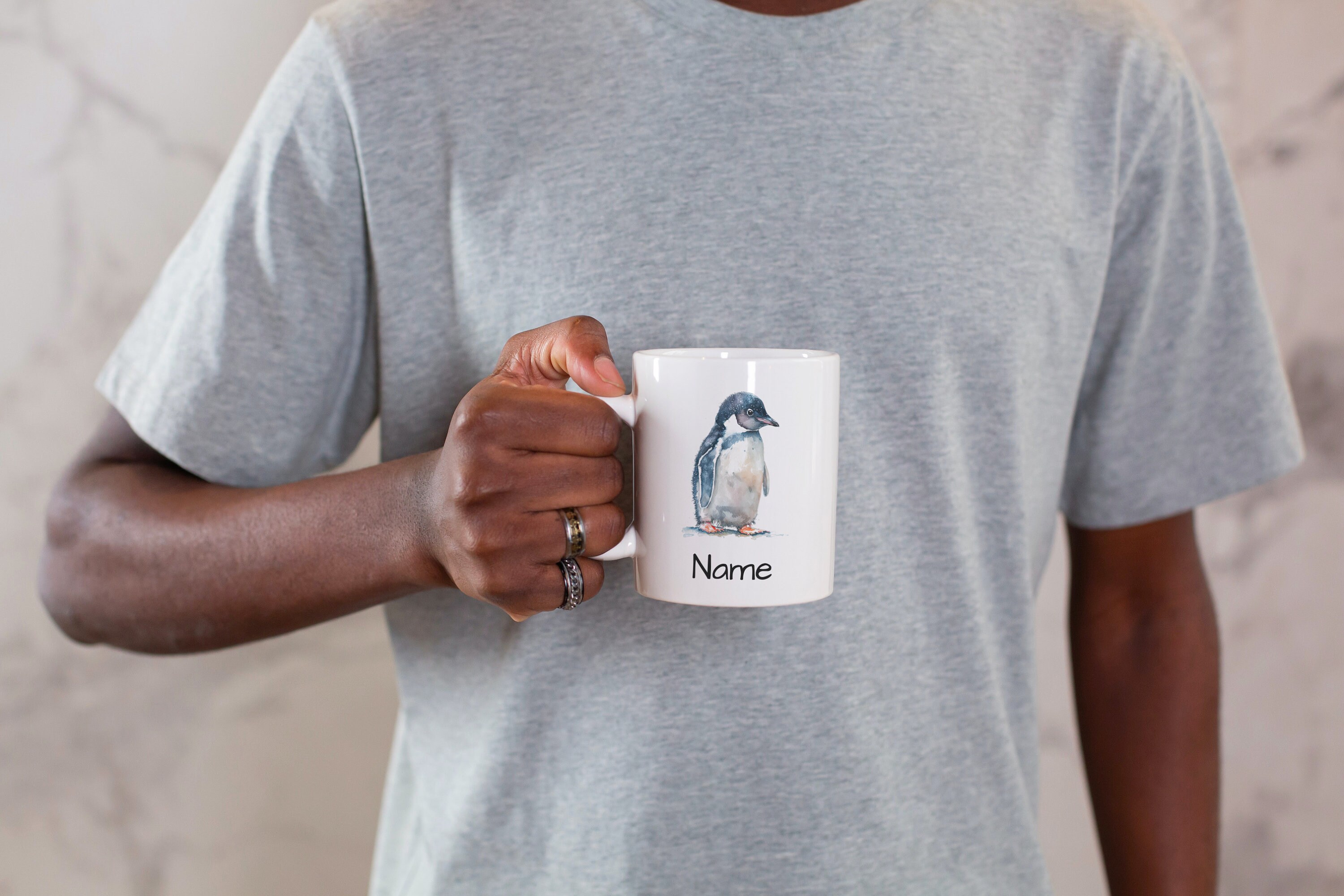Personalized Penguin Mug with Name, Custom Name Mug, Penguin Children's ...