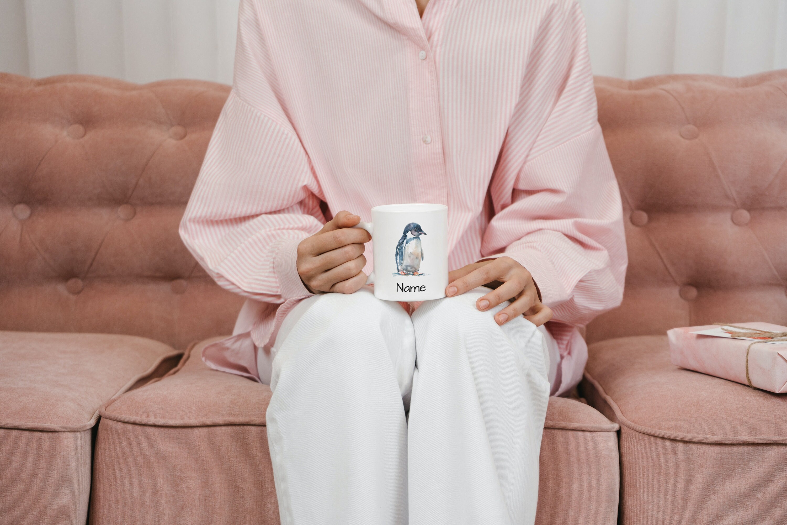 Personalized Penguin Mug with Name, Custom Name Mug, Penguin Children's ...