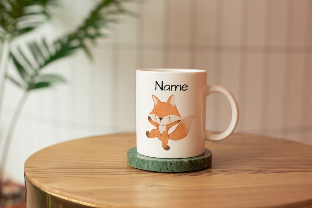 Personalized Fox Mug for Kids With Name, Personalized Gift for Kids ...