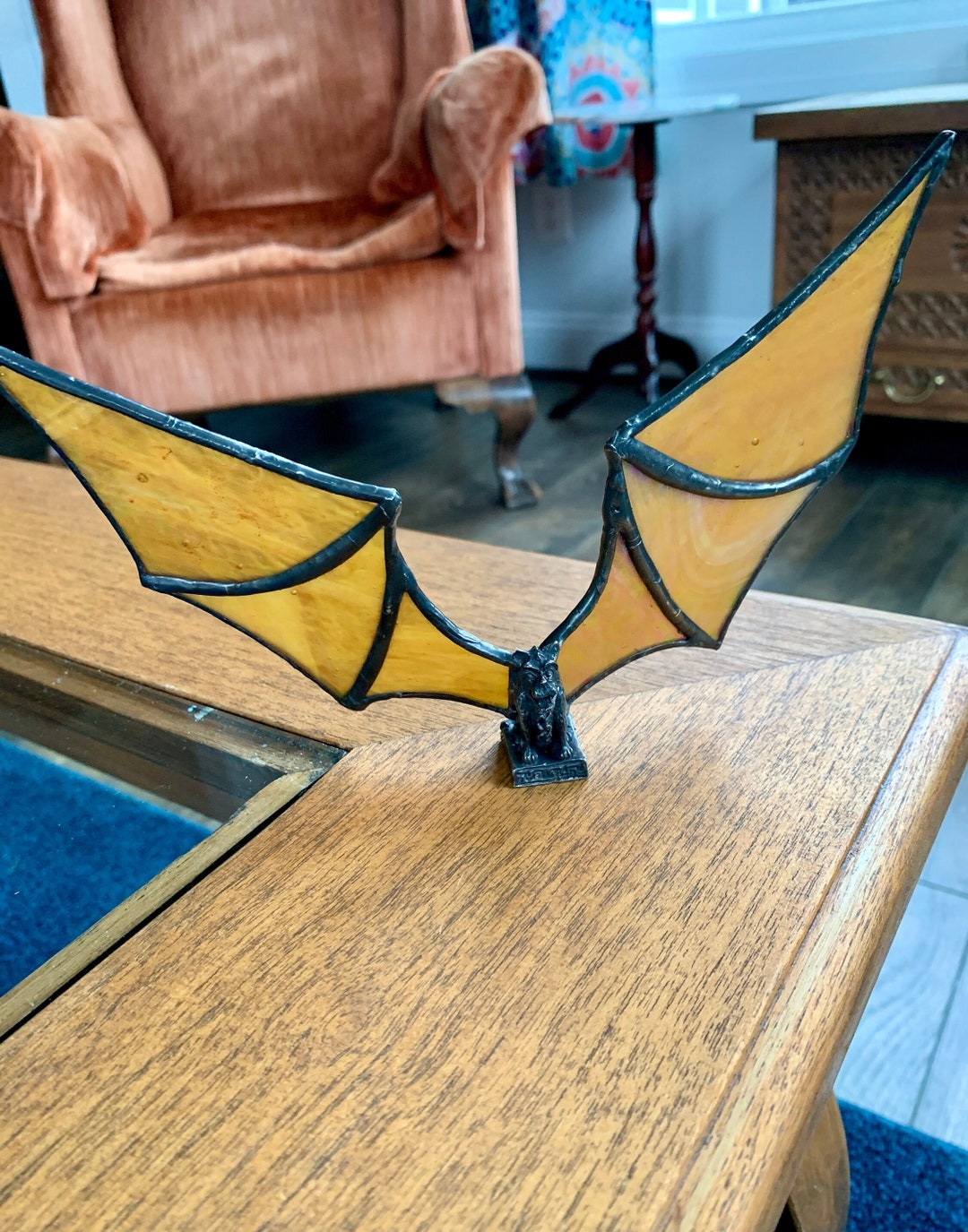 Gargoyle Stained Glass Figurine Sitting Stained Glass - Etsy