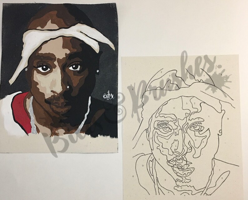 2Pac Tupac Rapper Paint By Numbers Kit / Paint & Sip / - Etsy Nederland