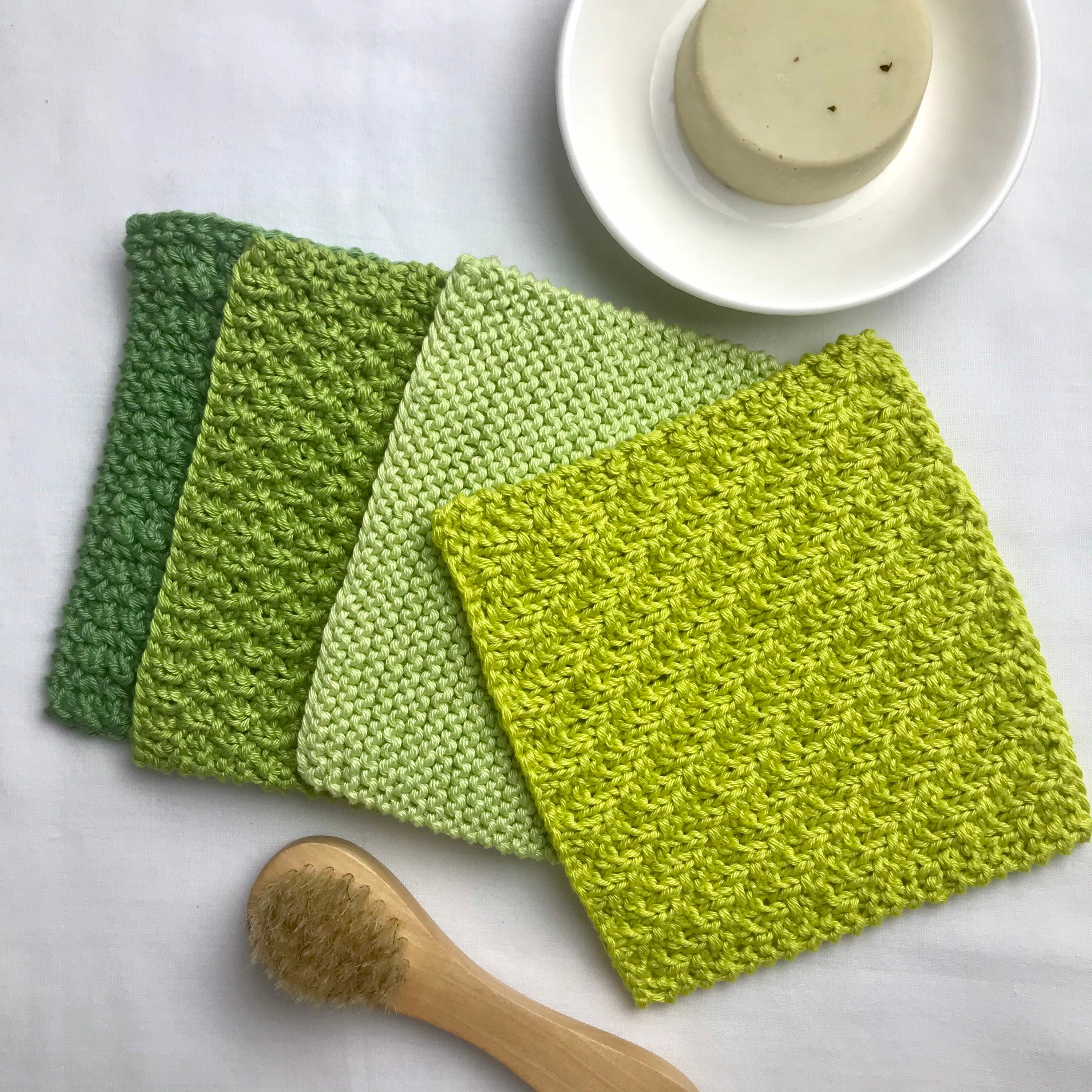 Knitted washcloths starter set cotton washcloth zero waste | Etsy