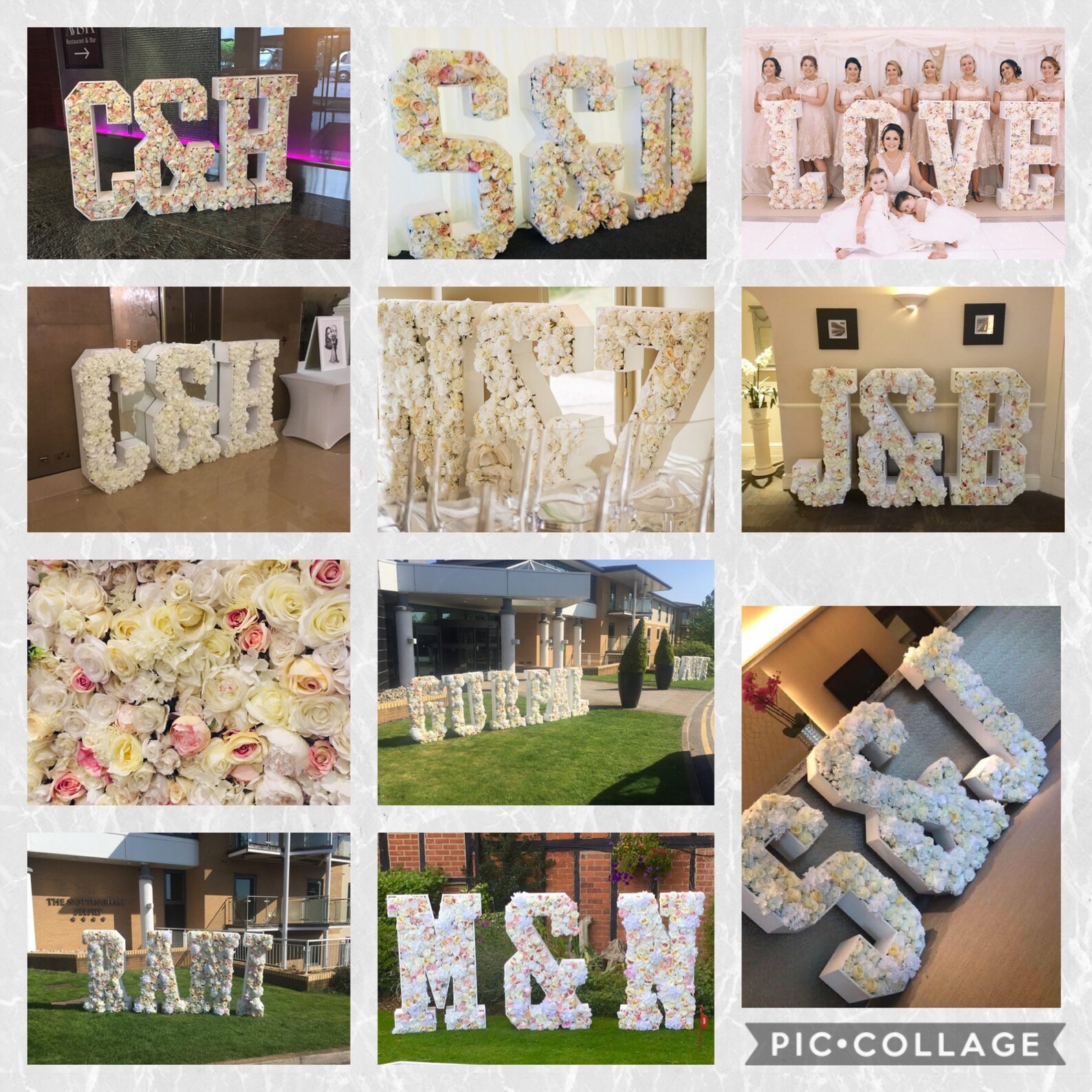 Floral Letters Bespoke HIRE Corporate Weddings Summer Parties Festivals ...